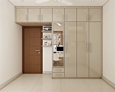 Spacious Wardrobe Design With Glossy Finish Livspace