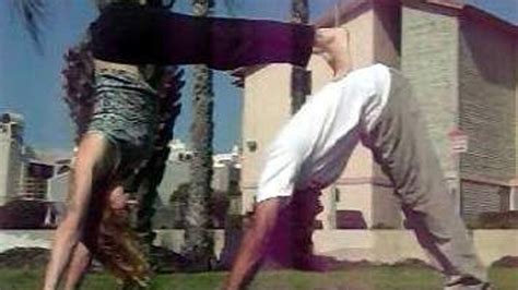 Woman And Man Partner Stretching Action Attraction W Liz Lightspeed Clips4sale