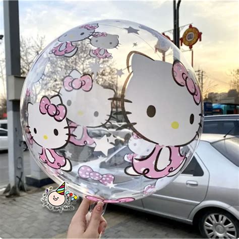 Hello Kitty Print Bobo Clear Balloon For Party Decoration Shopee