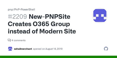 New PNPSite Creates O Group Instead Of Modern Site Issue Pnp PnP PowerShell GitHub