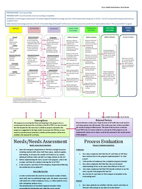375 Logic Model Pdf Emergency Department Needs Assessment