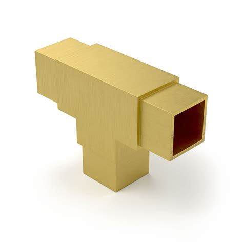 Square Flush Tee Satin Brushed Brass 15 Od