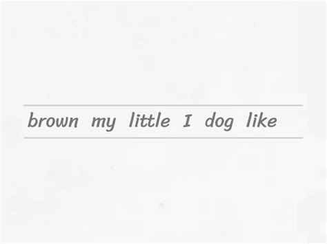 Sentece Structure A1 A2 Unjumble