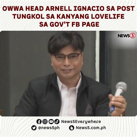 Arnell Ignacio Nagsalita Na Tungkol Sa Owwa Facebook Post Tungkol Sa Kanyang Lovelife Sinagot