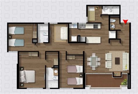 Apartamento 3 Dormitorios House Layout Plans Modern Floor Plans
