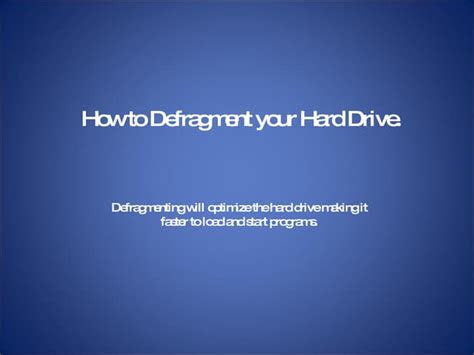 Defragment Ppt