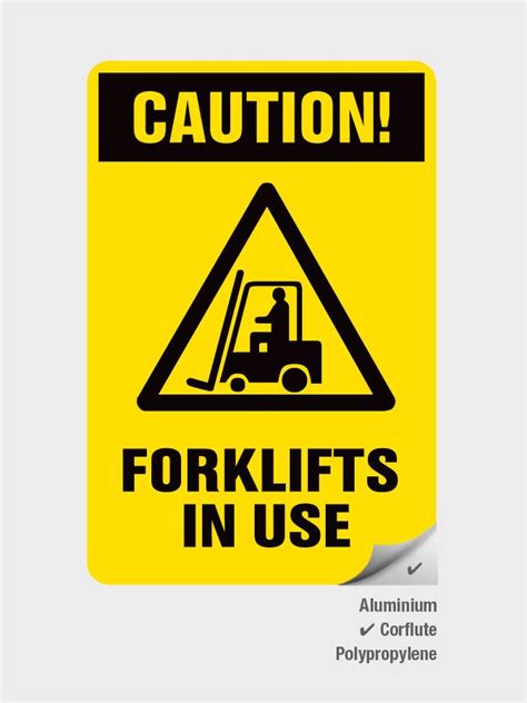 Forklift In Use Sign Safety Stickers Safety Decals