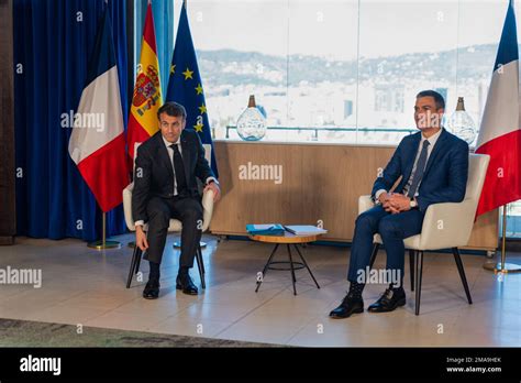Barcelona Spain 19th Jan 2023 Spanish President Pedro S·nchez And
