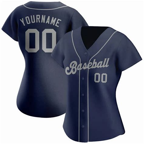 Custom Navy Gray Authentic Baseball Jerseywincustomfashion Baseball