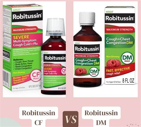 Robitussin Cf Vs Dm Ingredients Dosage Usage And Side Effects