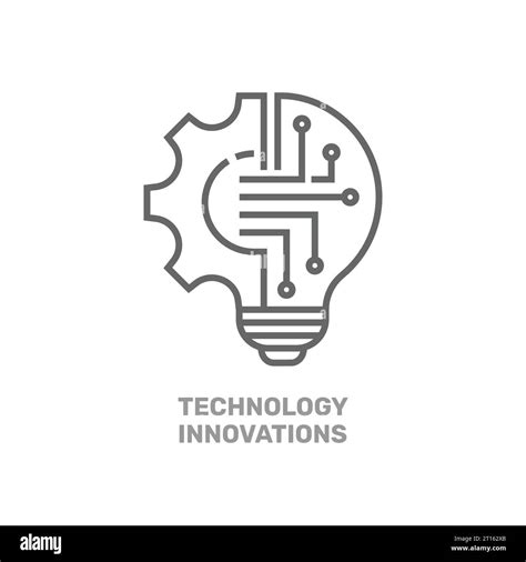Innovation Technologies Icon With Lightbulb And Gear Sign Creative