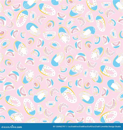 Memphis Style Geometric Abstract Seamless Vector Pattern Stock Vector