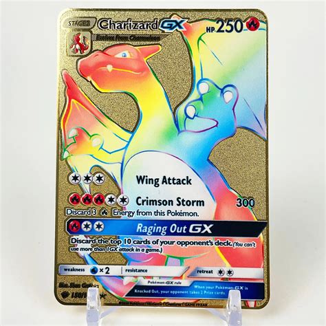 Games And Puzzles Card Games Charizard Gx Pokemon Gold Metal Card Toys