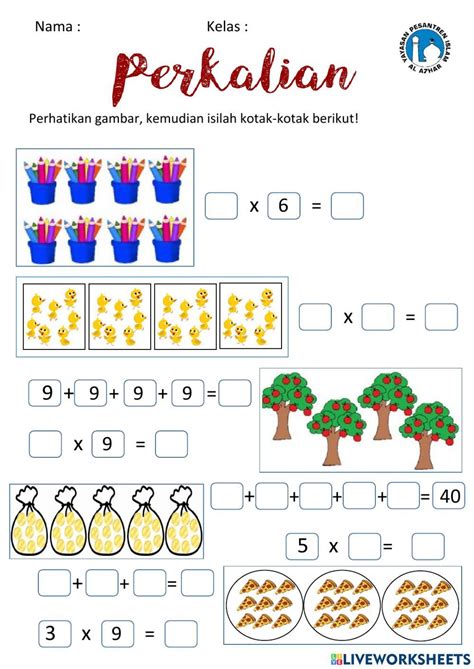 Perkalian Online Activity For 3 You Can Do The Exercises Online Or