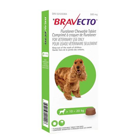 Bravecto Chewable Tablet Green 500mg 10 1kg 20kg Vetmeds