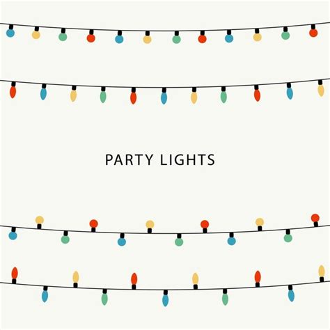 Premium Vector Colorful Set Of Flat Lights For Birthday Christmas Party Designs