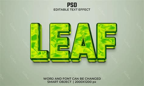 Leaf Text Effect Free Photoshop Psd File
