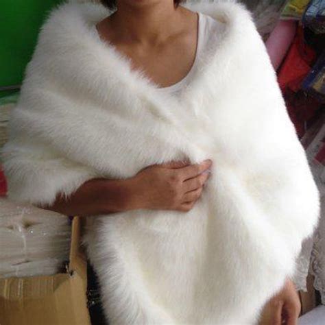 Winter Cape White Fur Shawl Bridal Wrap Women Wedding Jackets Imitation