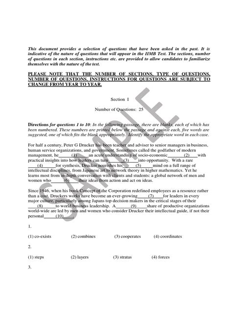 Iimb Test Sample Paper 2023 Pdf Motivation Motivational