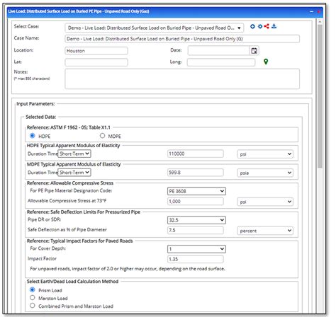 Live Load Distributed Surface Load On Buried Pe Pipe Unpaved Road