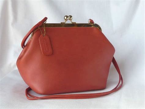 Vintage Coach Bonnie Cashin Pink Leather Framed Kisslock Bag Handbag