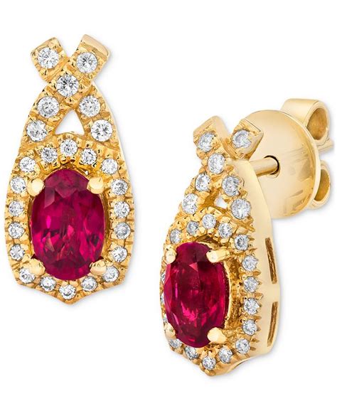 Le Vian Passion Ruby 1 Ct T W And Vanilla Diamond 1 5 Ct T W Oval