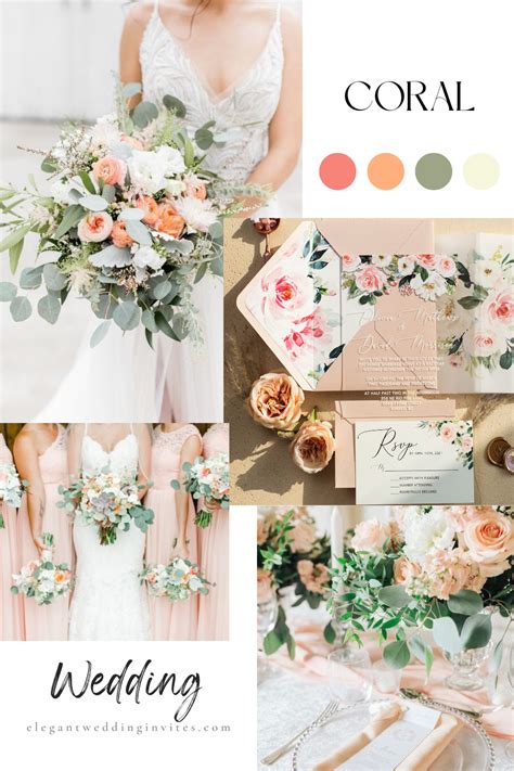 Coral Colored Flowers Wedding