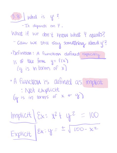 Implicitexplicit Differentiation 311 What Is Y It Depends On Y What If We Dont Know What Y