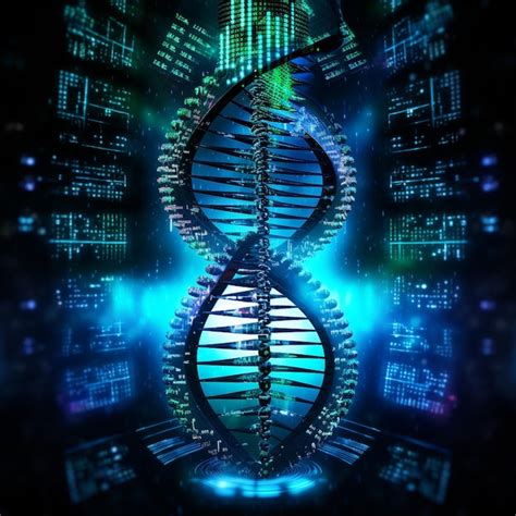 premium ai image digital dna a dna helix made of binary code