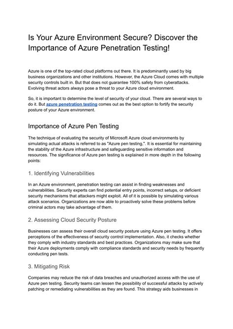 Ppt Is Your Azure Environment Secure Discover The Importance Of
