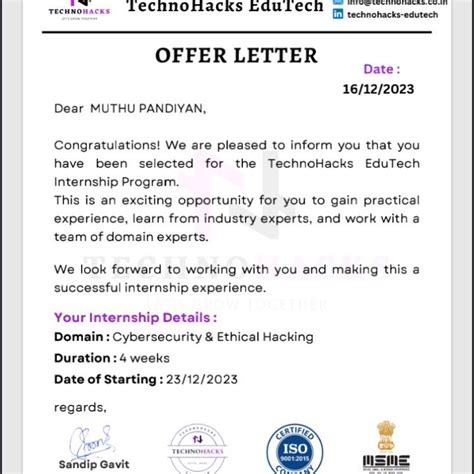 Muthu Pandi On Linkedin Technohacks Cybersecurity Ethicalhacking