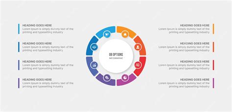 Circular Cycle Infographic Template Design With 8 Steps Premium Vector