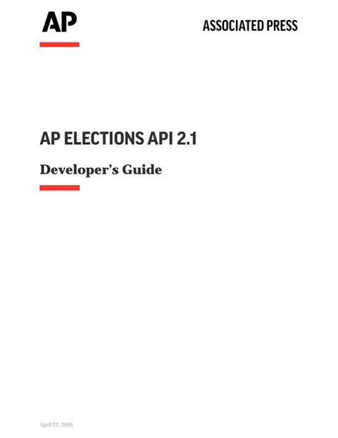 Ap Elections Api Developer Guide V2 1 Documentcloud