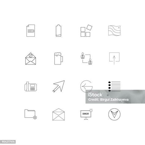 웹 응용 프로그램 선형 얇은 아이콘 설정합니다 간단한 벡터 아이콘 설명 0명에 대한 스톡 벡터 아트 및 기타 이미지 0명 디자인 리스트 Istock