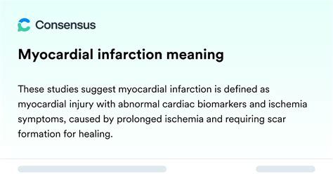 Myocardial Infarction Meaning Consensus Academic Search Engine
