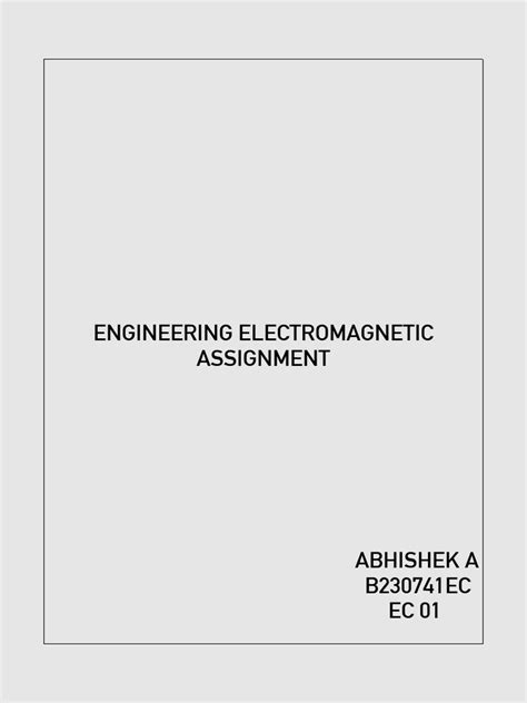 Engineering Electromagnetic Assignment Pdf
