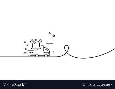Delivery Notification Line Icon Alarm Bell Vector Image