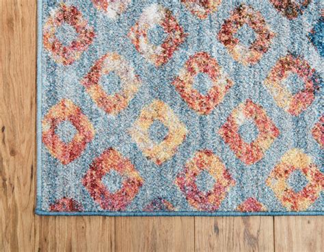 Devan Rainbow Square Pattern Rug Warmly