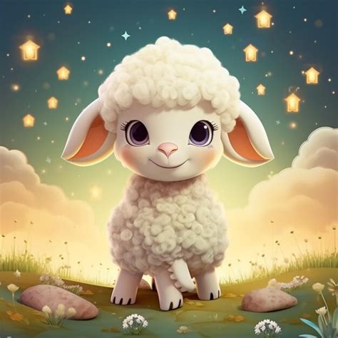 Cute Sheep Premium Ai Generated Image