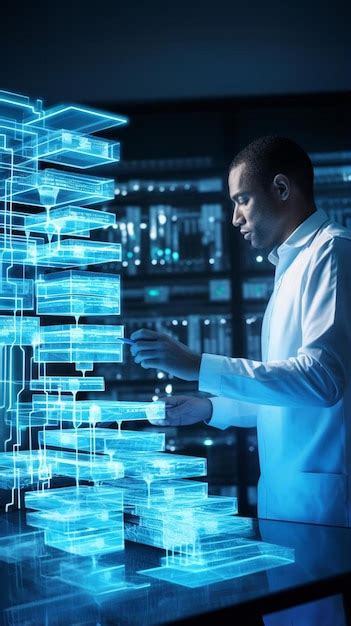 Premium Ai Image Unrecognizable Database Manager Retrieving Medical Data In An Electronic