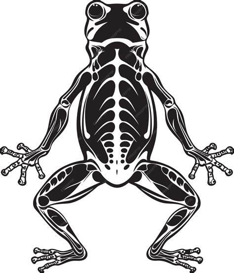 Bone Frog Legacy Skeletal Amphibian Logo In Vector Creepy Croaker Frog