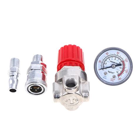 Pressure Regulator Switch Valve Gauge W Malefemale Connector For Air