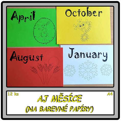 Aj Měsíce Na Barevné Papíry Anglický Jazyk Učiteléučitelůmcz