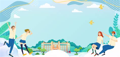 校园生活背景psd素材 爱图网