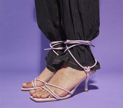 Office Maddox Strappy Knot Kitten Heel Sandals Pink Mid Heels