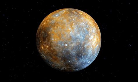 Mercury Planet Detailed View Showcasing Surface Features And Colors In