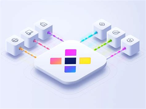 Data Flow Illustration Presentation Design Template Isometric Design Data