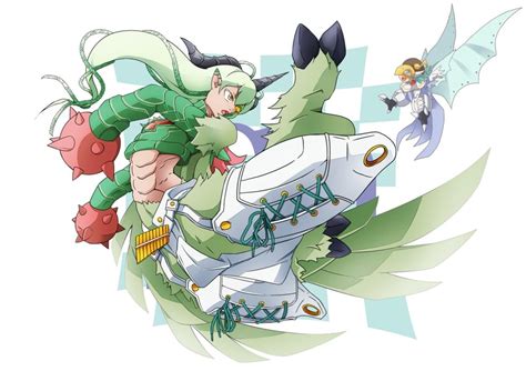 Sirenmon And Aegiochusmon Green Digimon Drawn By Roypayne Danbooru