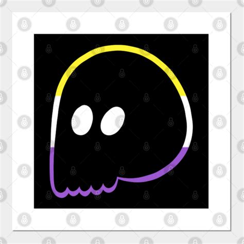 Cute Emo Skull Non Binary Colors Skull Posters And Art Prints