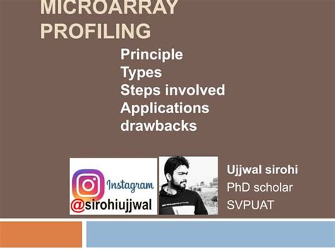 Microarray Profiling By Ujjwal Sirohi Pptx